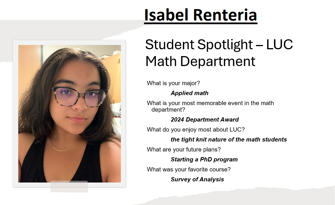 Math and Stats Student Spotlight | Loyola University Chicago